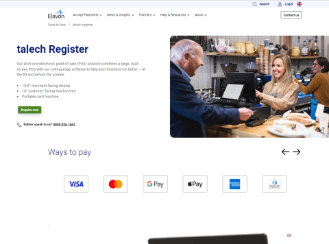 talech register - Face to Face - Elavon IE