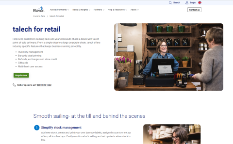 talech for retail - Face to Face - Elavon IE